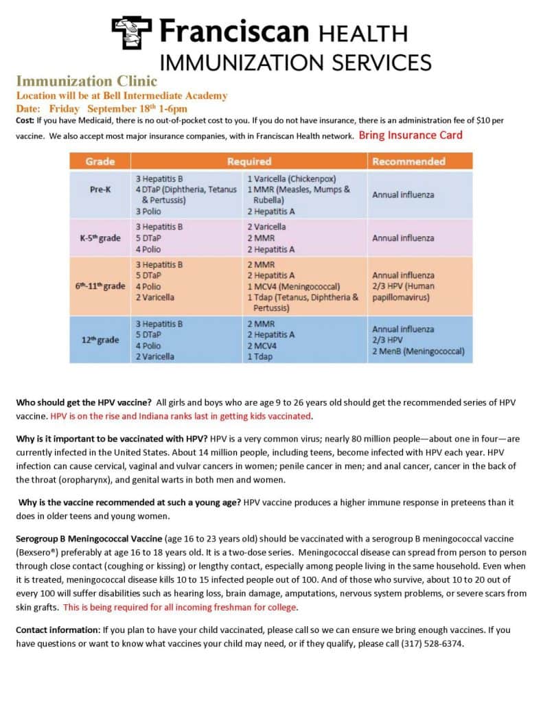 Immunization Clinic – MSD of Martinsville