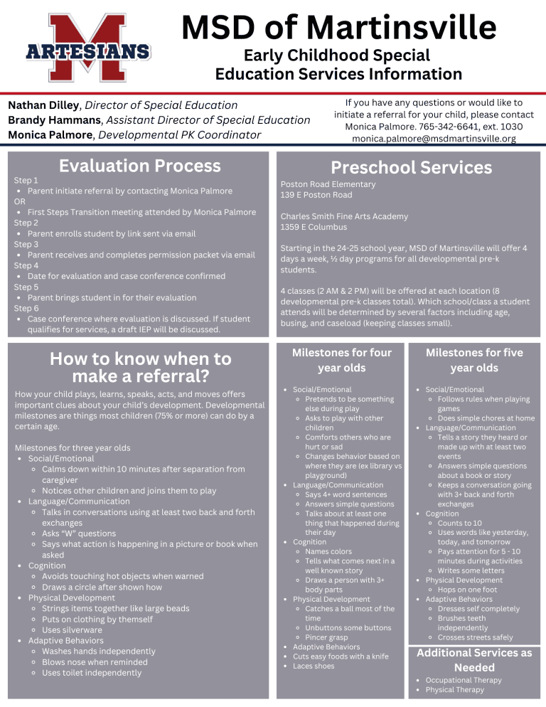 Special Education – MSD of Martinsville